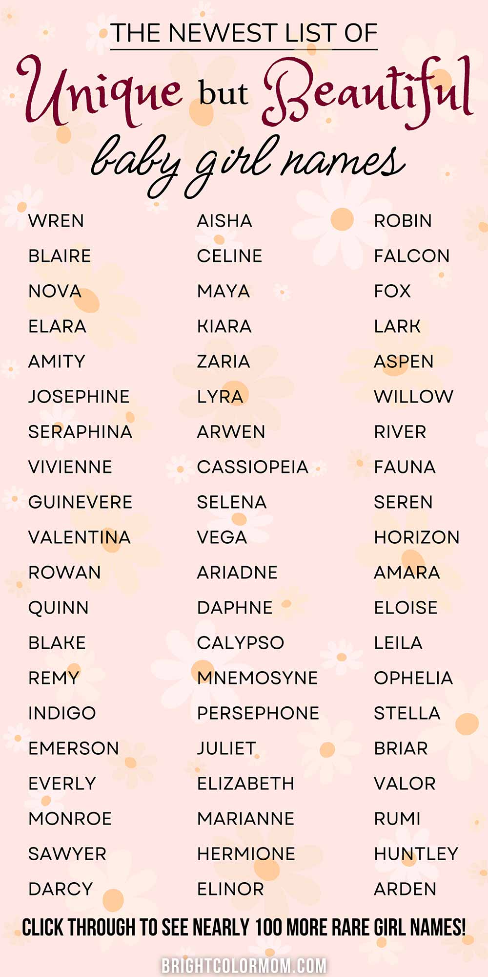 150+ Unique Girl Names and Their Inspiring Meanings