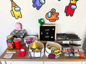 DIY Among Us Birthday Party with IRL Game Tasks for Kids