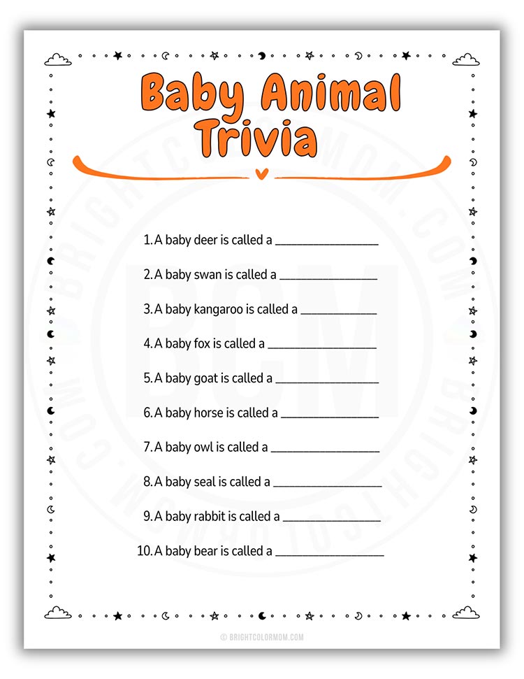 Baby Shower Trivia Questions (and Answers) with Free Printables